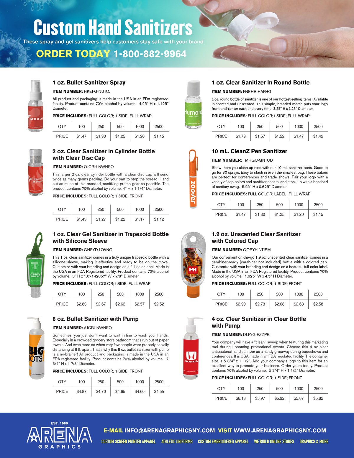 Hand Sanitizer - Arena Graphics